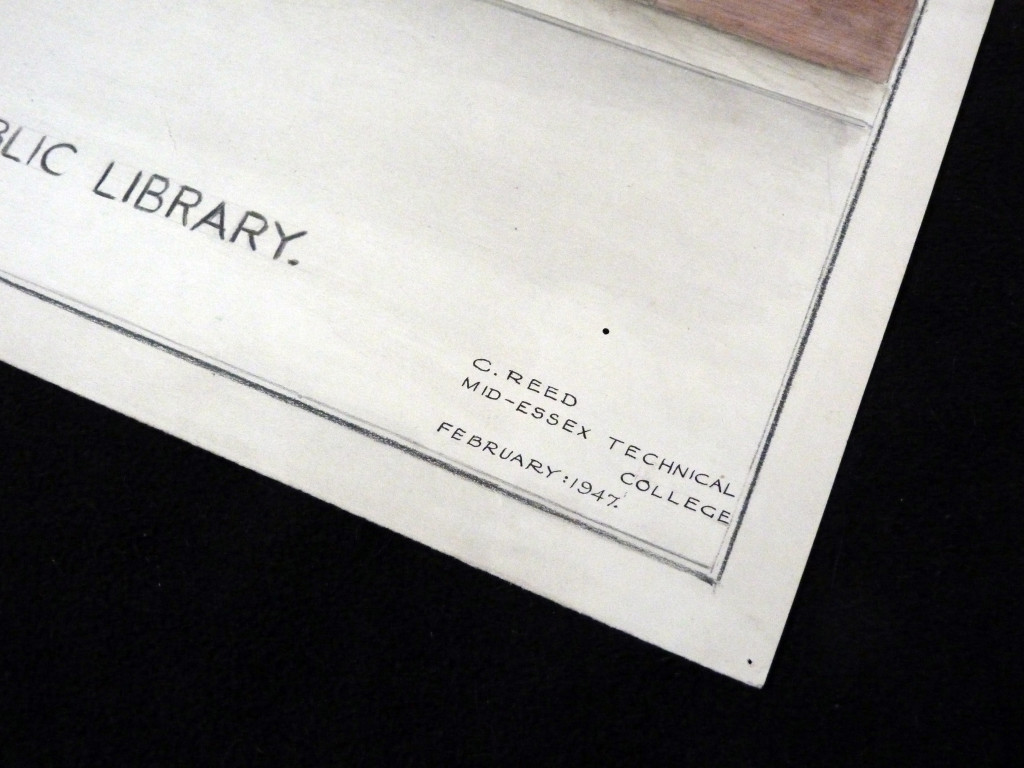 Original Architectural Drawing, Perpective View of Public Library by G ...